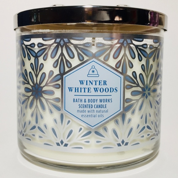 Bath & Body Works | Accents | Winter White Woods 3 Wick Candle | Poshmark